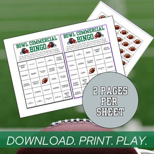 The Big Game Bowl Commercial Bingo 2025 Super Football Bowl Game ...