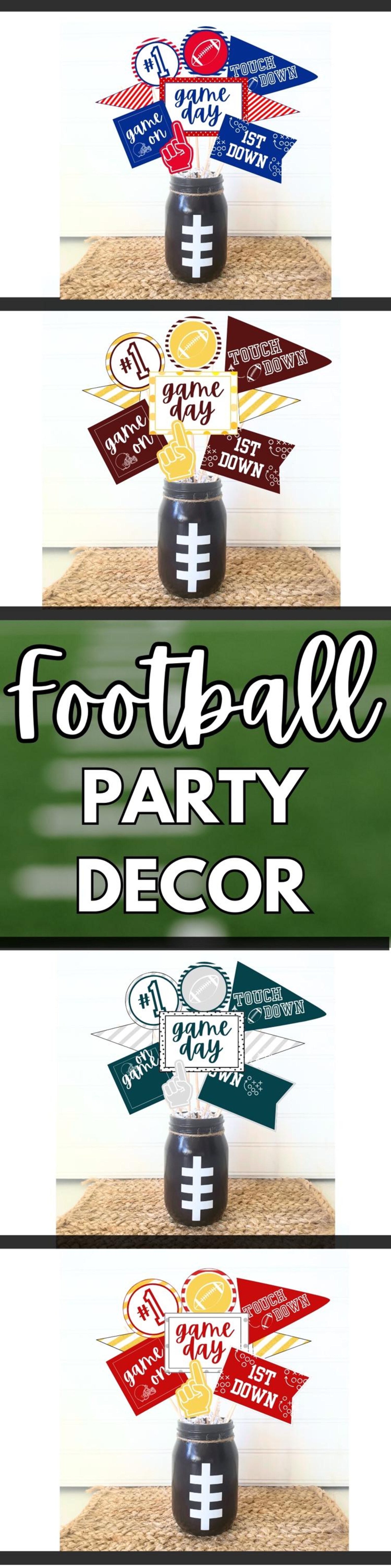 Navy and Green Team Color Instant Download Football Printable Pennant ...