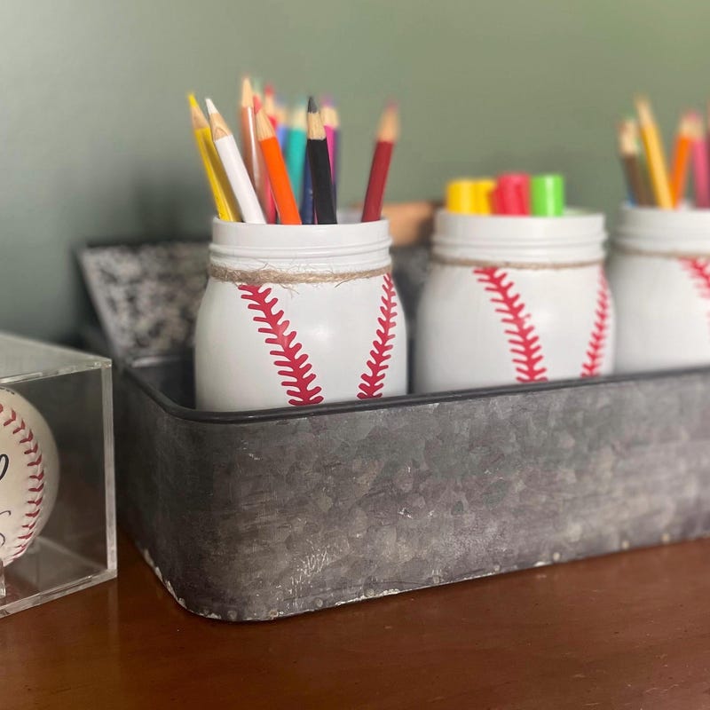 Baseball Mason Jar - Etsy