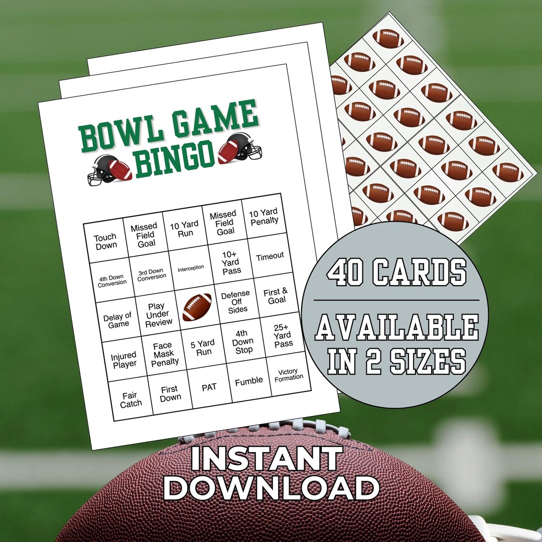 Football Bingo Game Commercial Bingo Bowl Game Party Kid Game for ...