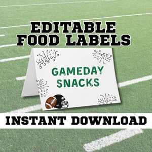 Gameday Football Party Label for Food Table Tailgate Supplies for ...