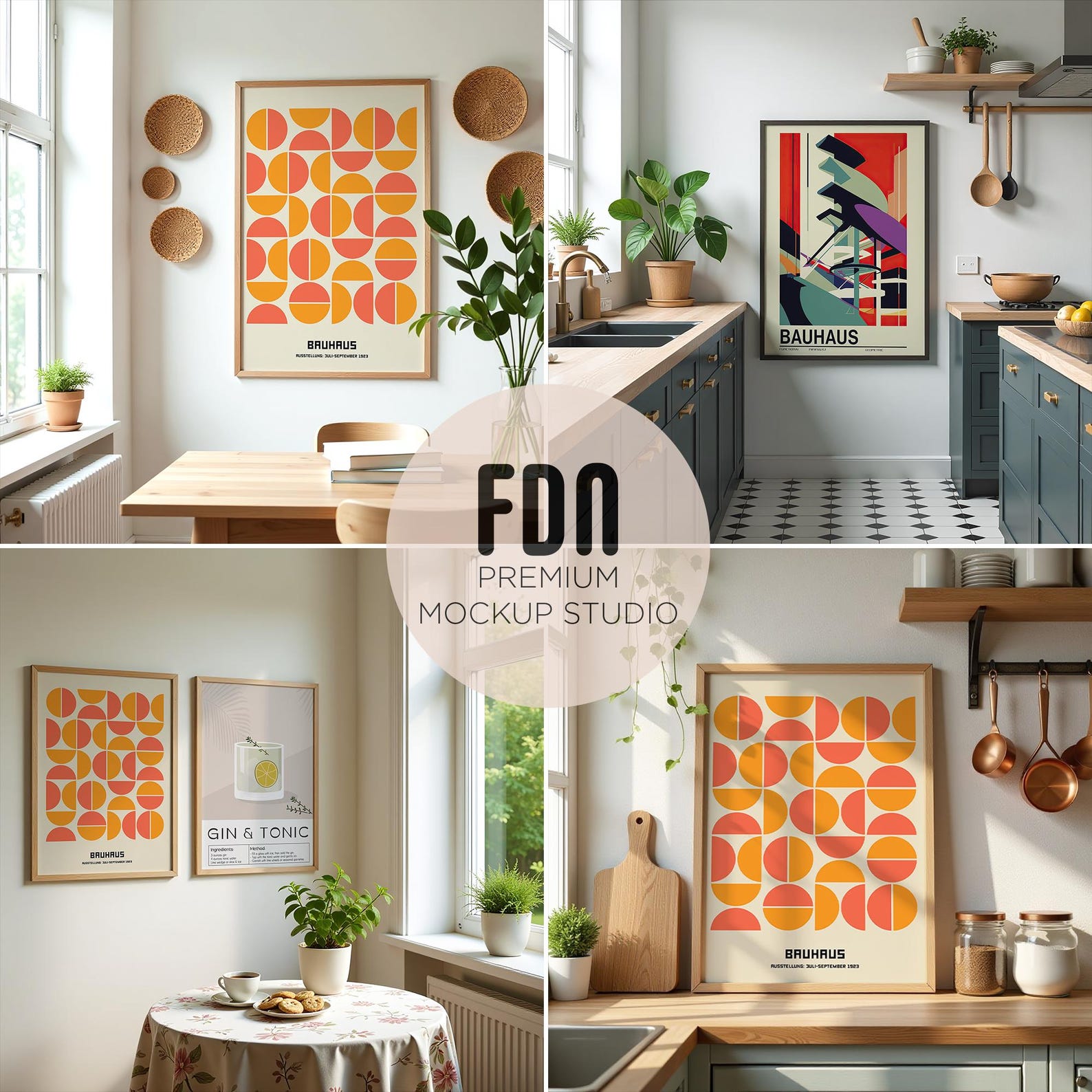 30 Ultra Realistic Kitchen Frames Mockup PSD Bundle Set, Kitchen Frame ...