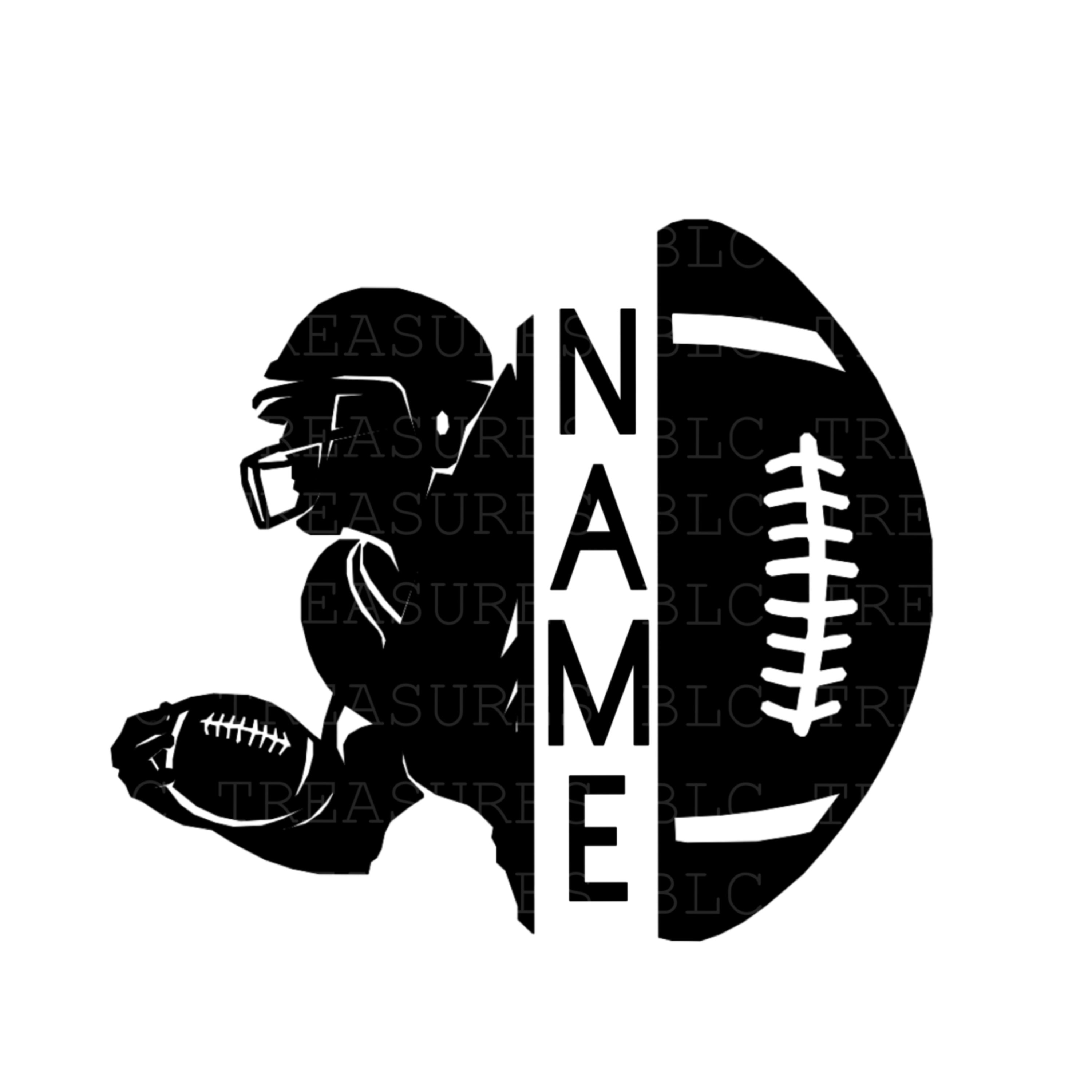 Football Decal Customizable Player Name Team Name - Etsy