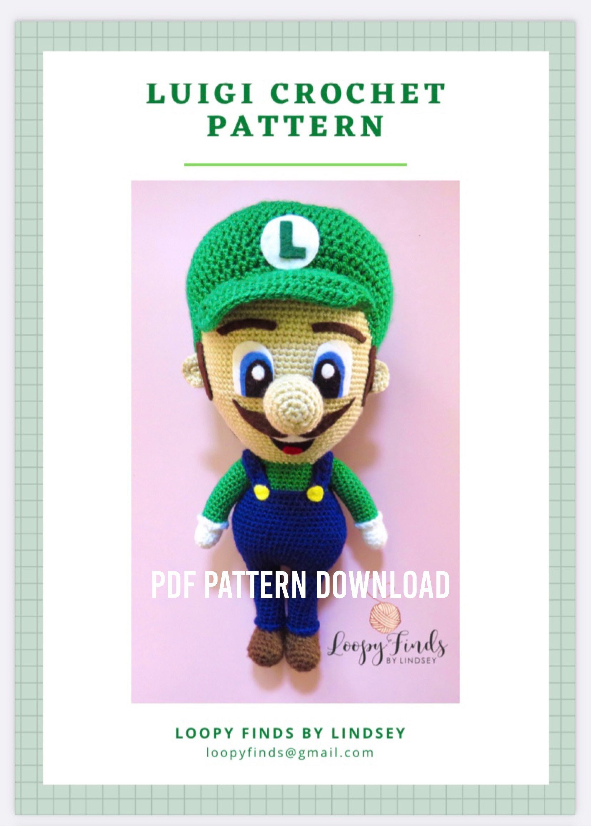 Luigi Crochet Amigurumi Pattern | Etsy