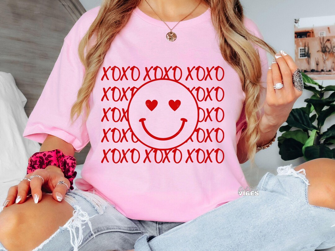 Smile Face XOXO SVG PNG, Smile Faces Svg, Valentine's Heart Svg ...