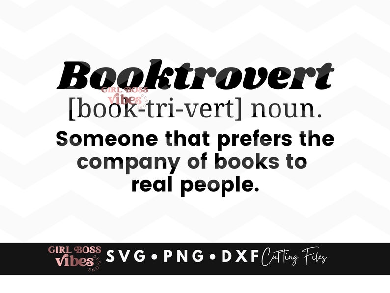 Booktrovert SVG Png Dxf File Cricut Silhouette Cameo - Etsy
