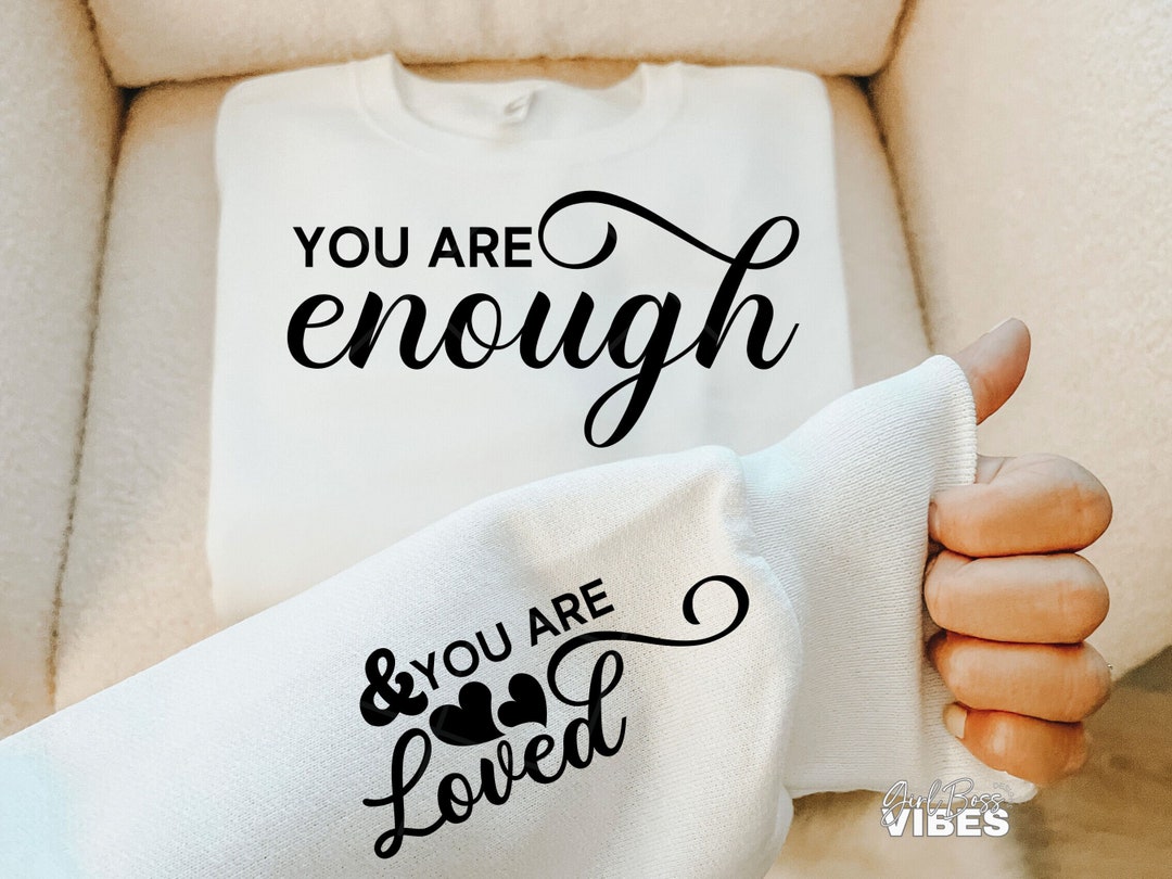 Eres suficiente SVG, Eres amado svg, Frente posterior svg, Manga svg ...