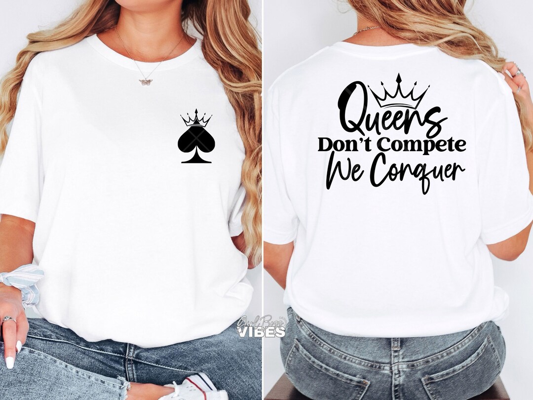 Queens Don't Compete We Conquer SVG PNG, Front Back Pocket Sleeve Svg ...