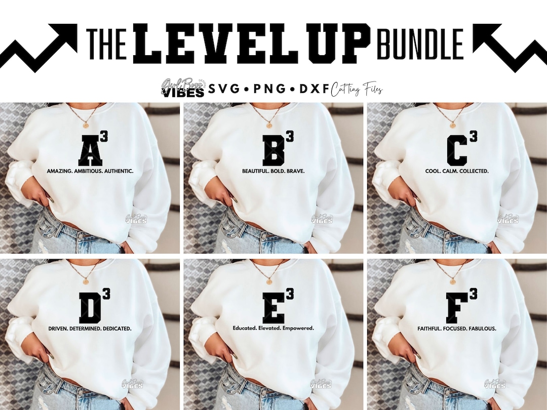Level up Inspirational SVG Bundle, Strong Women Png, Dxf, Cut Files - Etsy