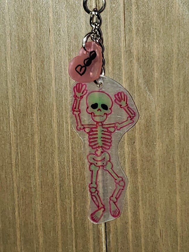 Skeleton Keychain, Halloween Gift, Glowing Keychains, Kids Gifts, Zipper pull, Stocking stuffers ...