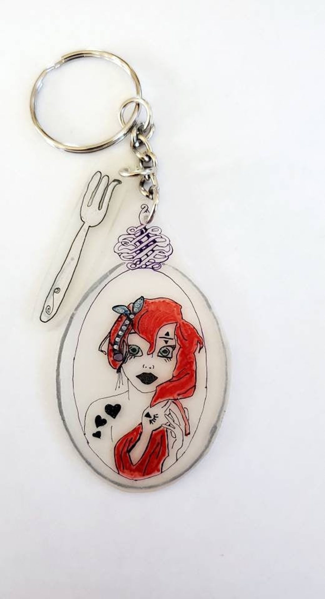 Ariel Keychain, Goth Princess, Disney Inspired, Little Mermaid Keychain ...