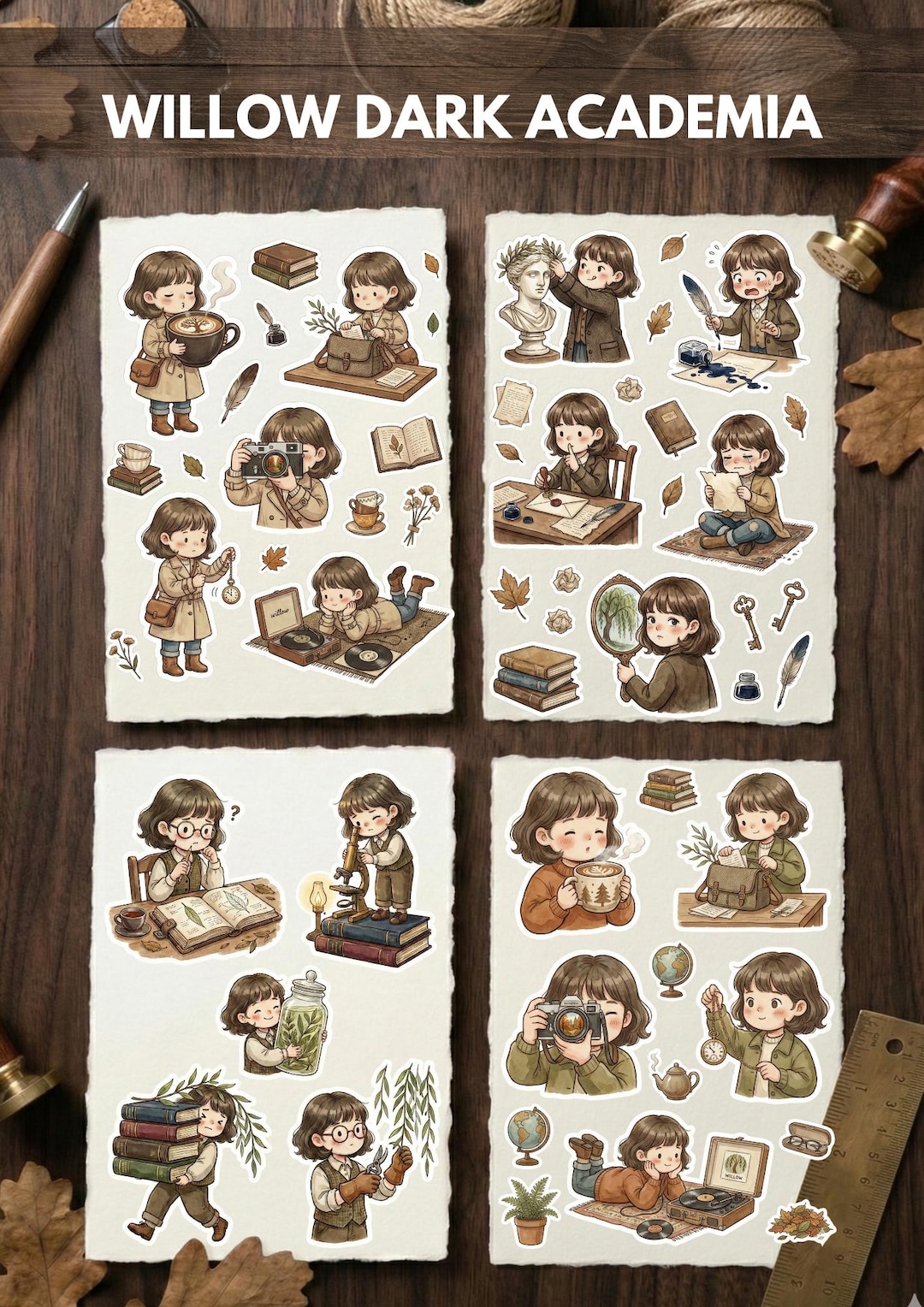 Dark Academia Printable Stickers | Willow Collection | Vintage Study ...
