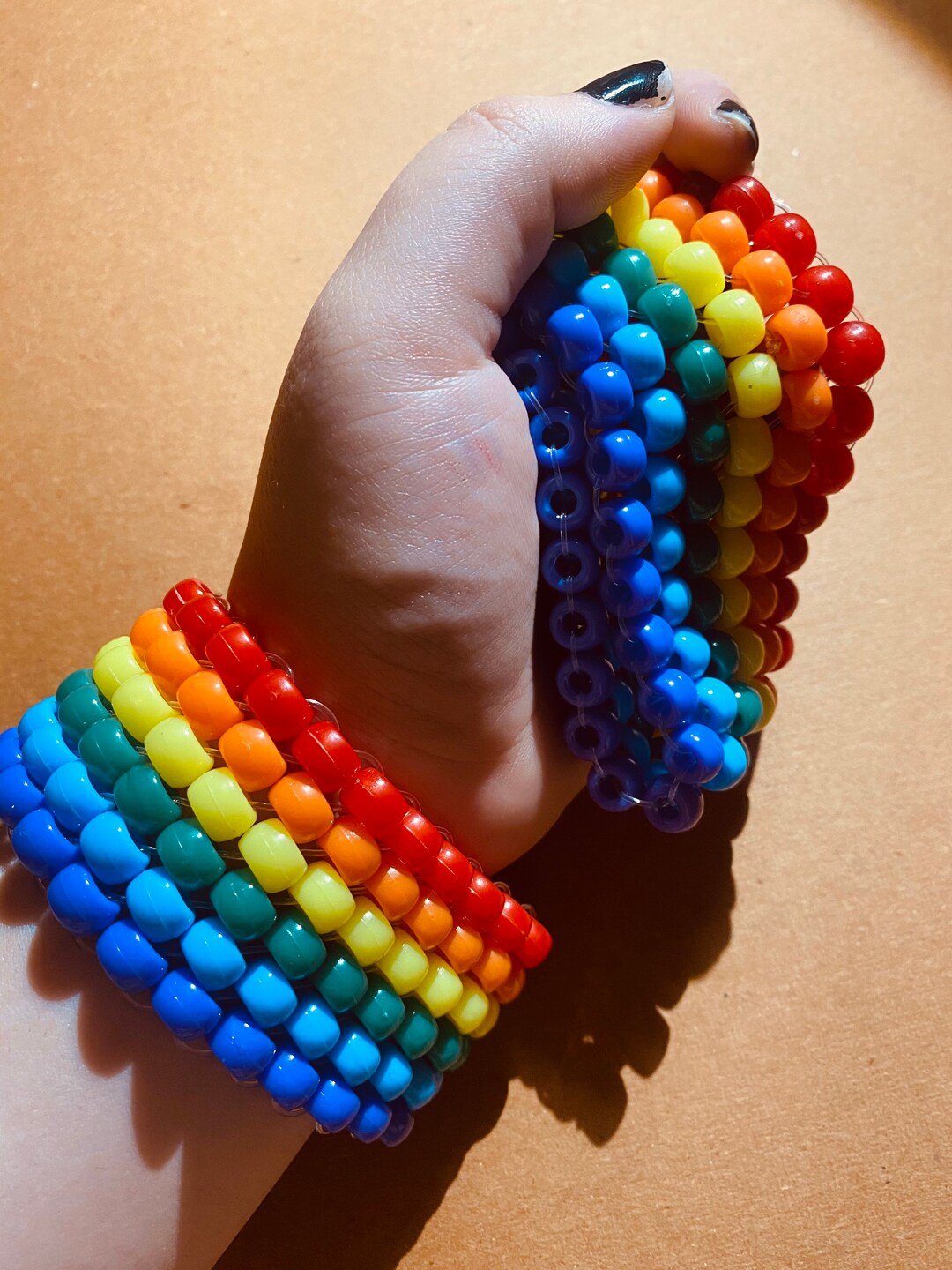 Rainbow Kandi Cuff - Etsy