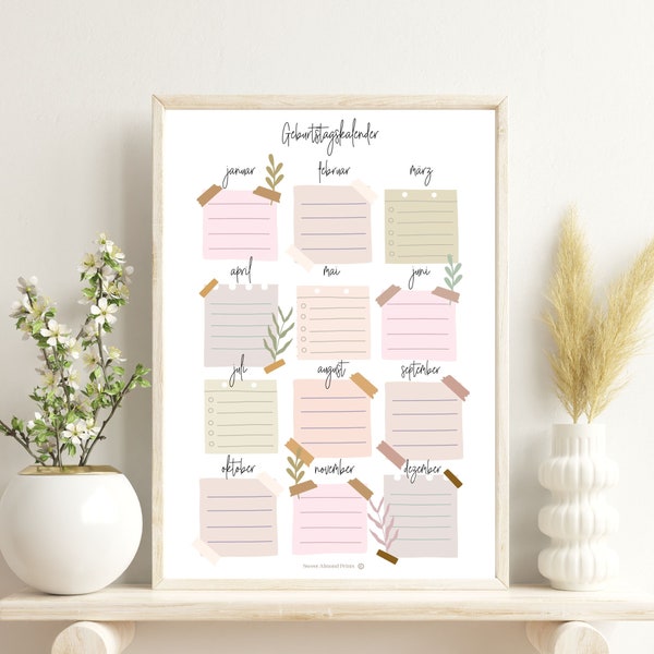 Birthday Calendar - Etsy