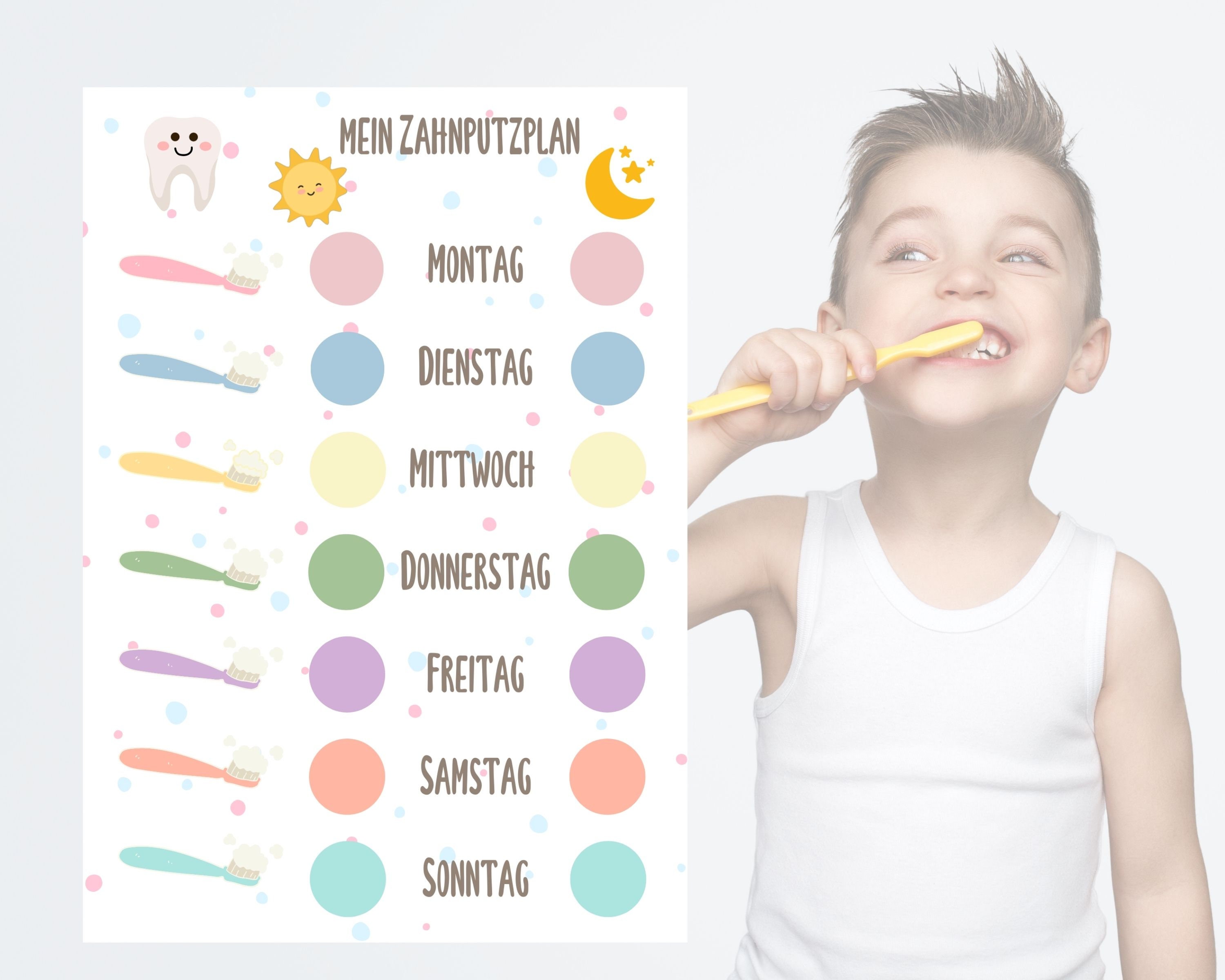 Tooth Brushing Schedule - Brush Teeth Weekly Schedule - Weekly Schedule ...