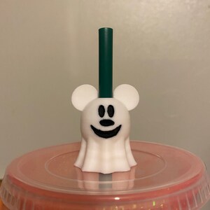 Mickey Ghost Straw Topper - Etsy
