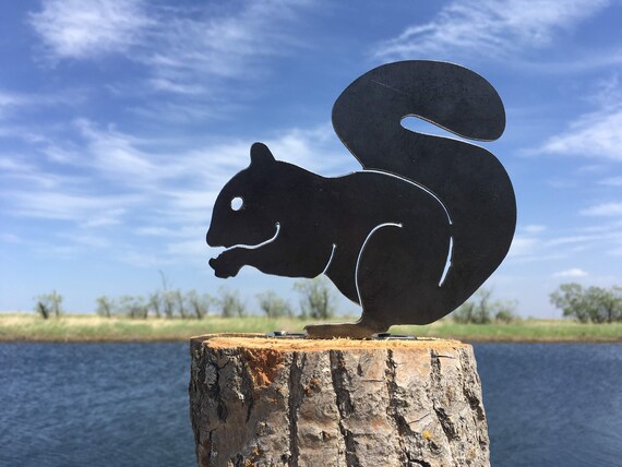 Squirrel Garden Decor Ornament Metal art | Etsy