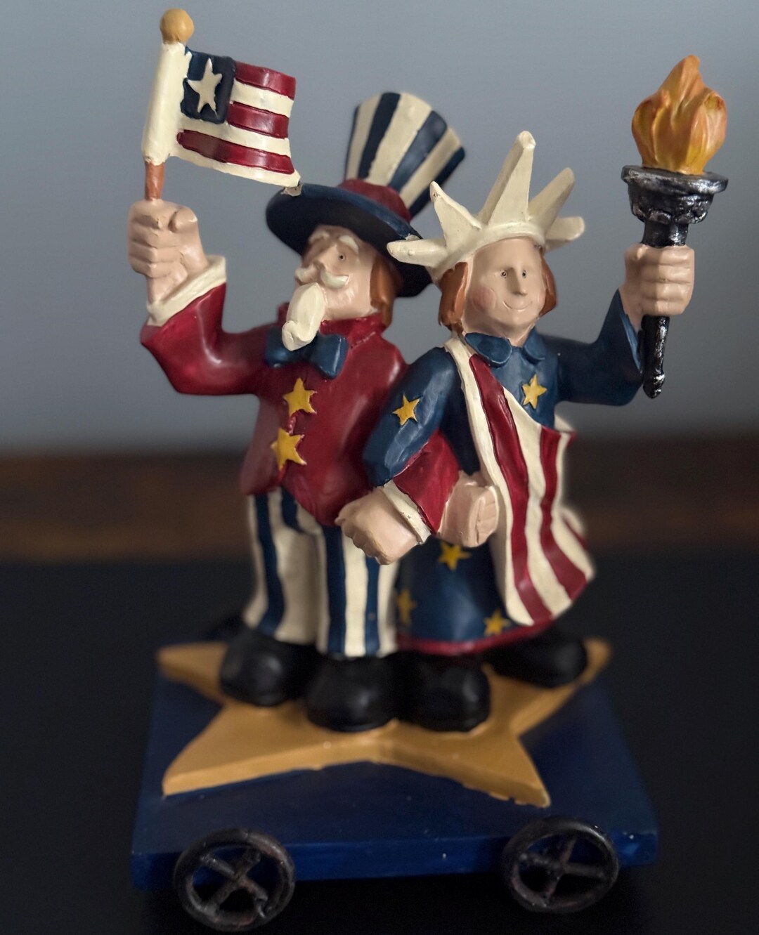 Vintage Nantucket Uncle Sam and Lady Liberty Fourth of July Ceramic ...