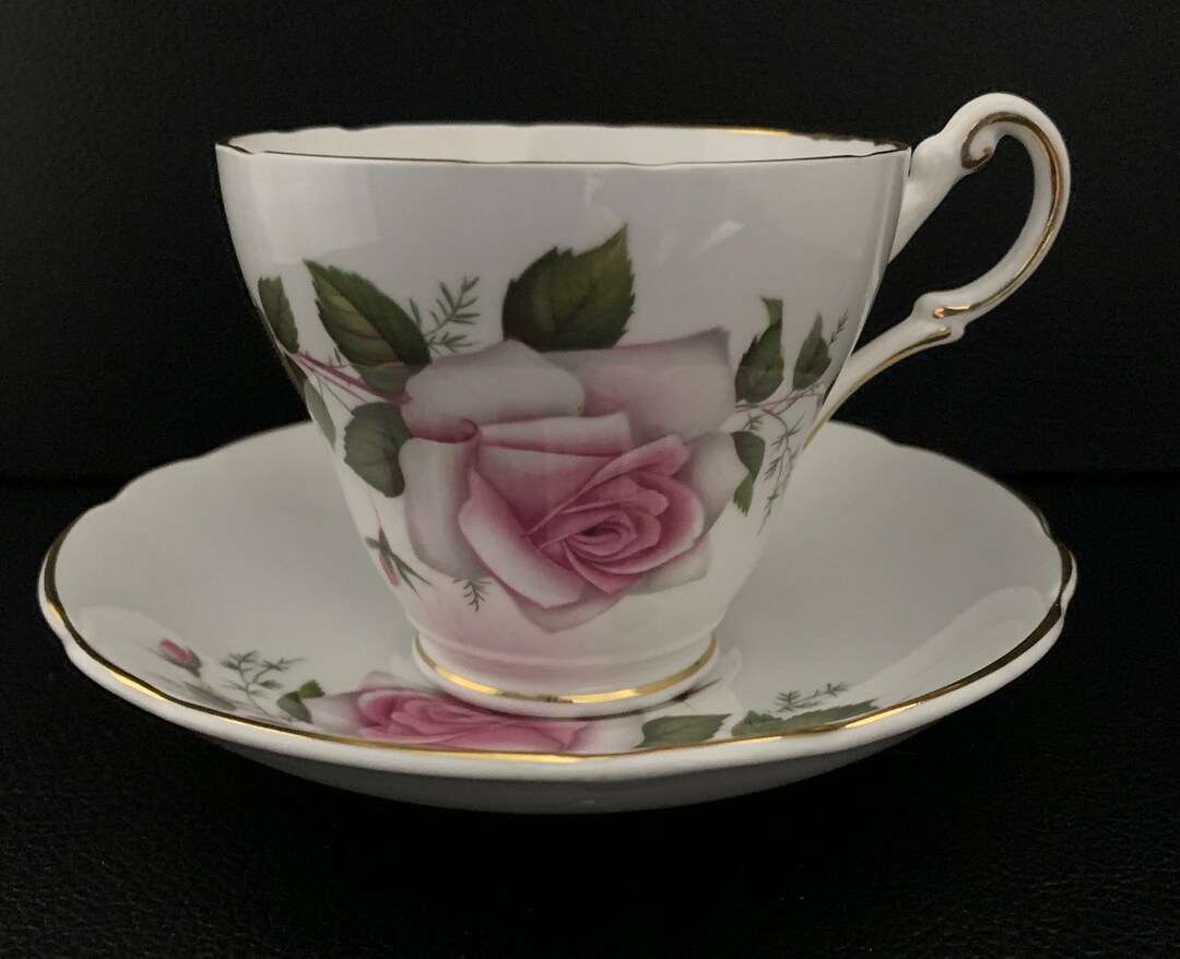 Vintage Regency Floral Teacup and Saucer Set English Bone China Pink ...