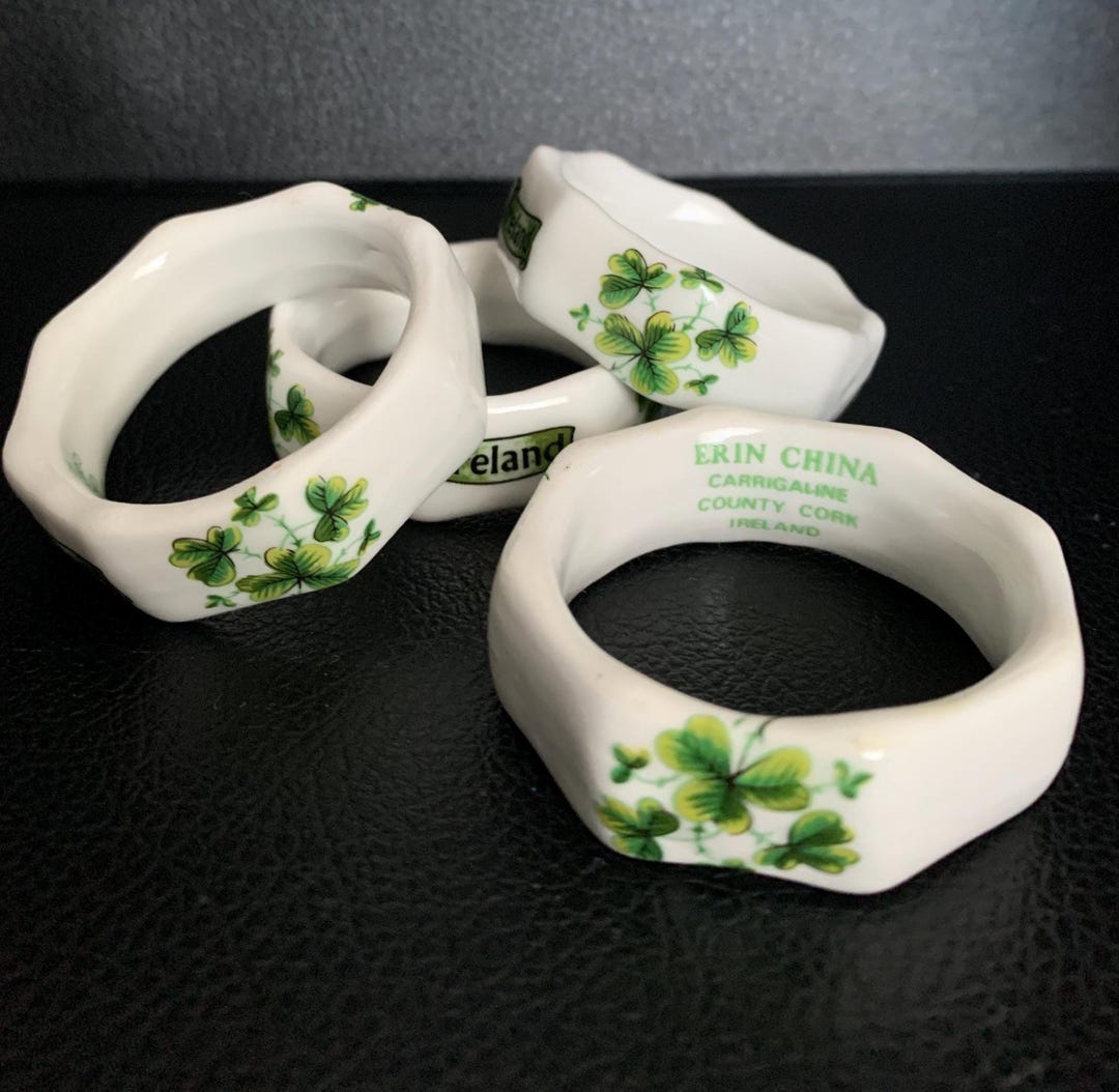 Vintage Napkin Rings Carrigaline County Cork Ireland White Porcelain ...