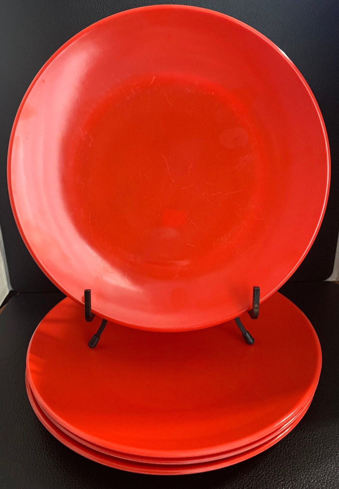 Melamine Red Dinner Plates Set of 4 by Precidio Inc. 11" - Etsy