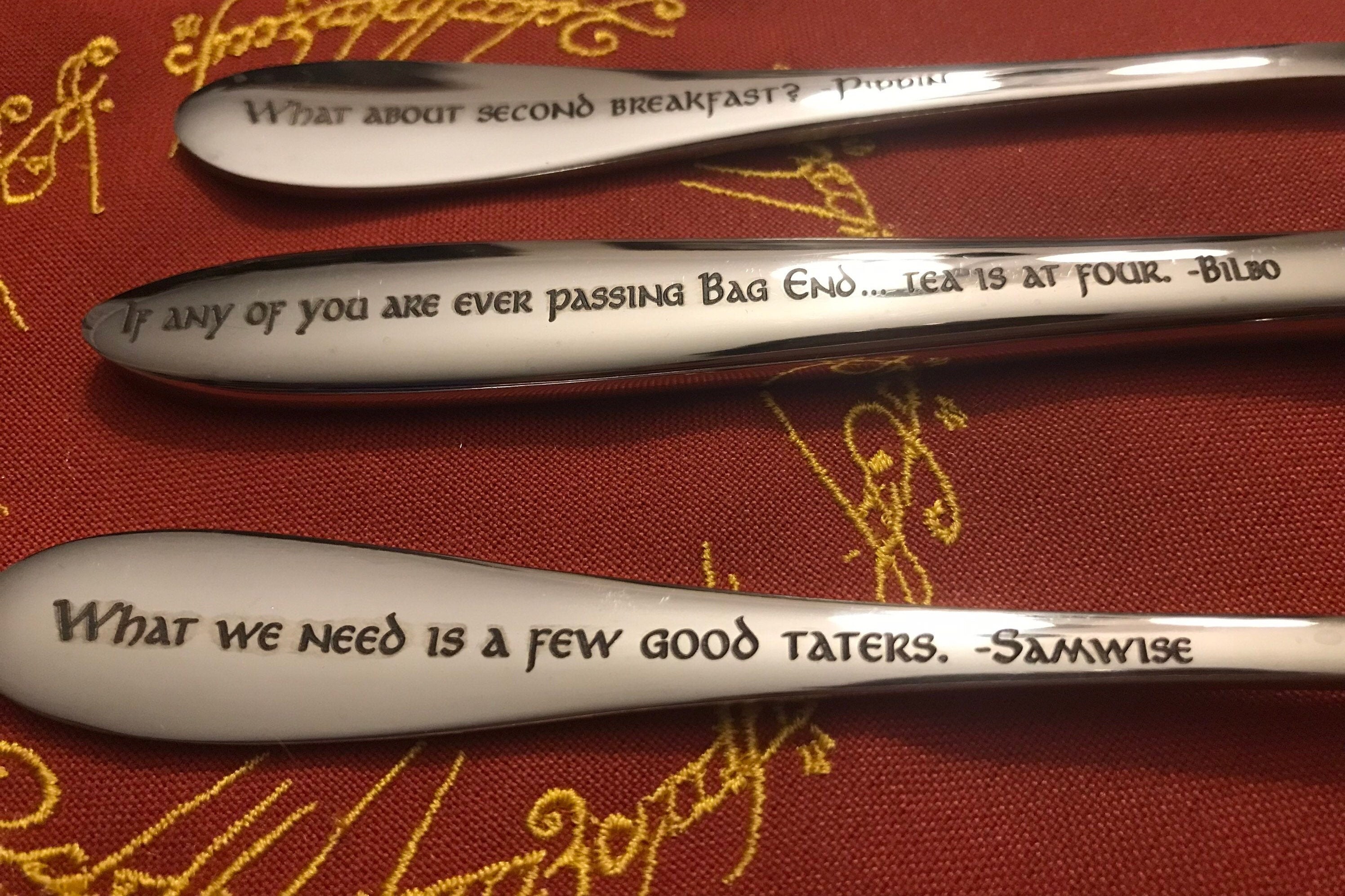 Engraved Lord of the Rings Silverware Set: Second Breakfast Tableware ...