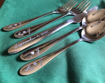 Engraved Silverware - Etsy