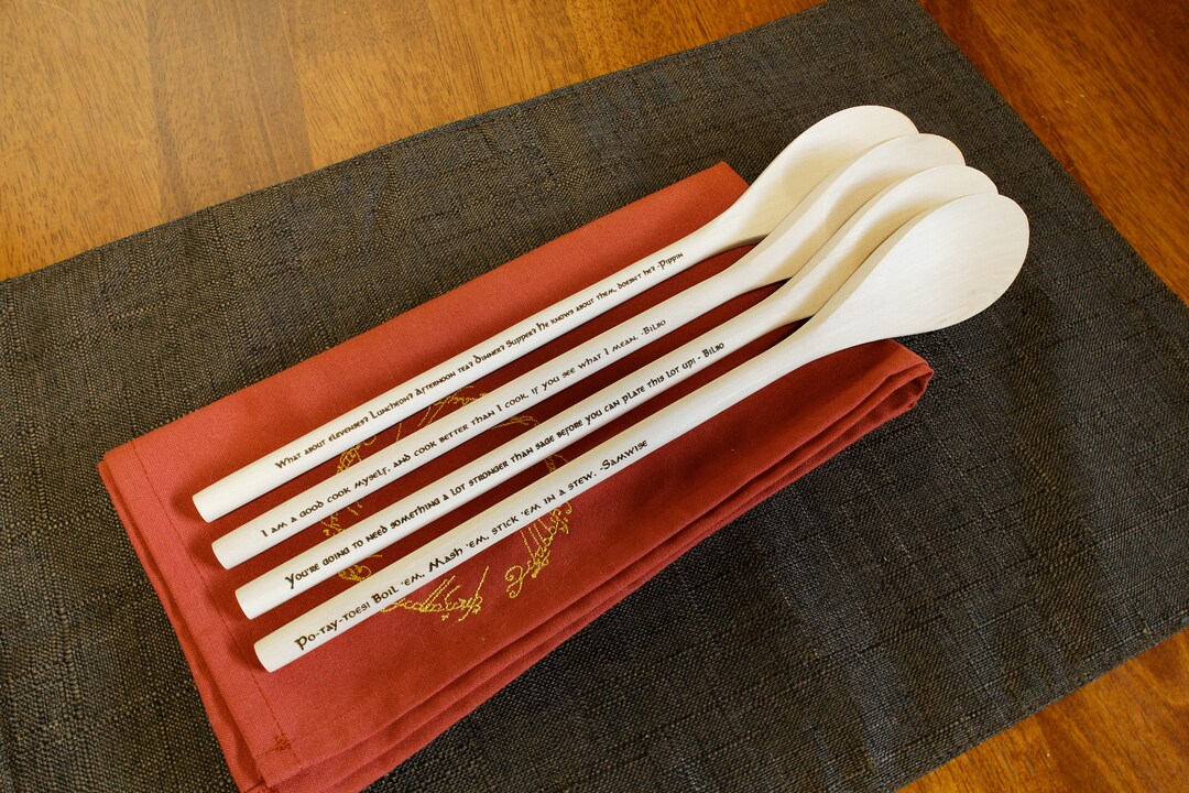 Engraved Wooden Spoon | Lord of the Rings Gift Set | Second Breakfast ...