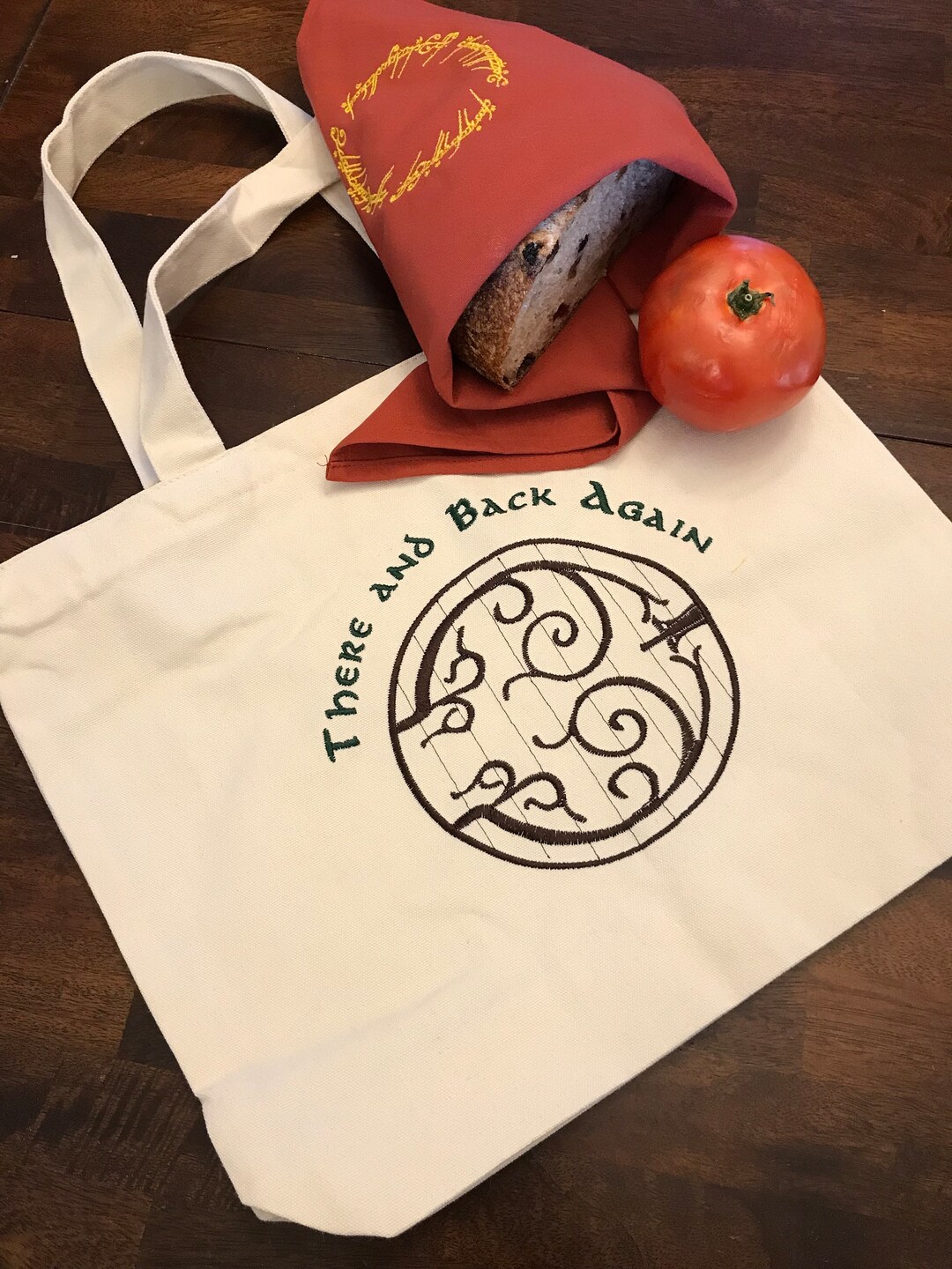 The Hobbit Tote Bag | There and Back Again Embroidered Canvas Bag - Etsy