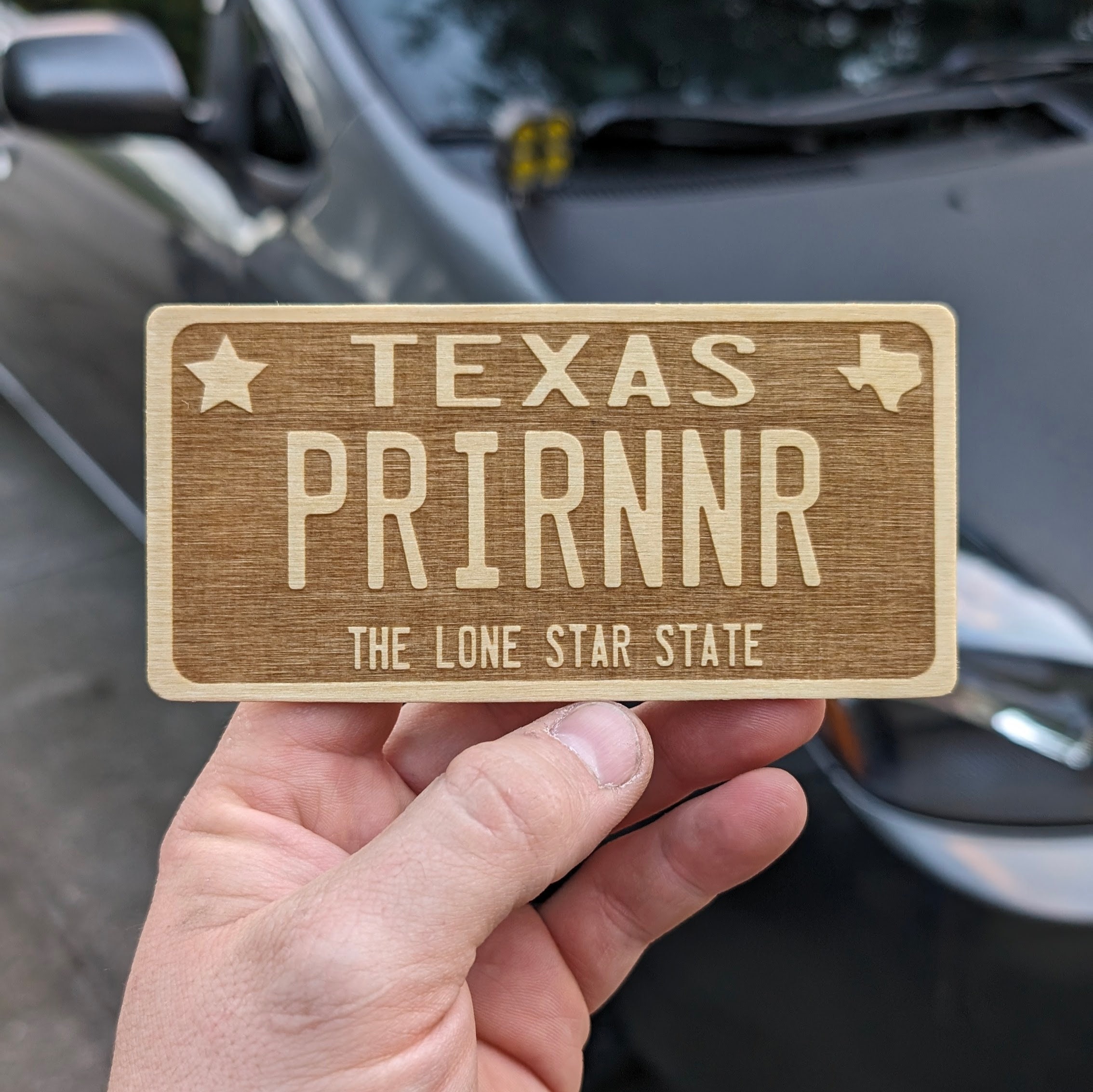 Custom Mini Wood License Plate: Laser Engraved Car Decor (4.75x2.25 ...