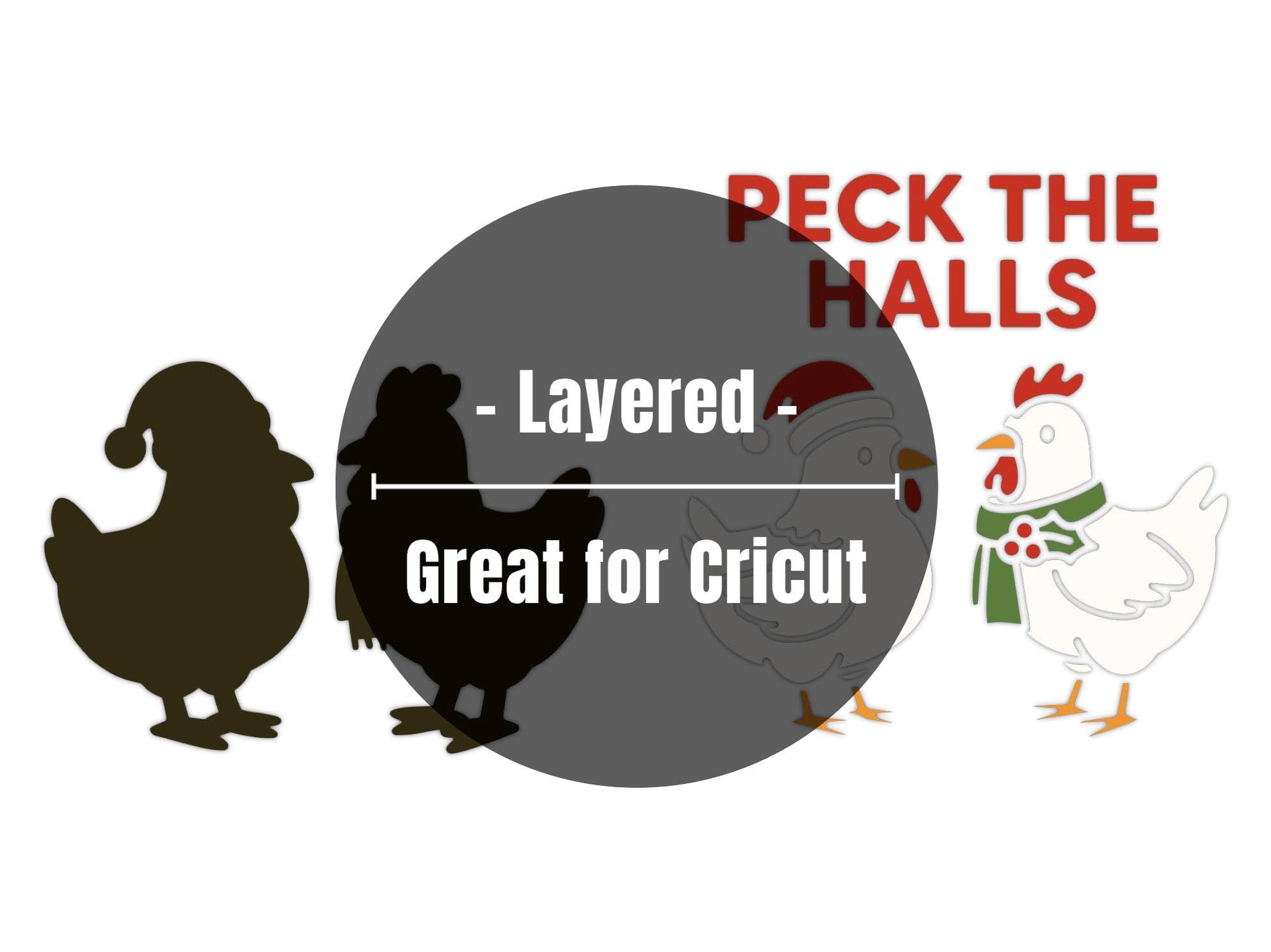 Christmas Chicken SVG • Peck the Halls • Farmhouse Holiday • Holiday ...