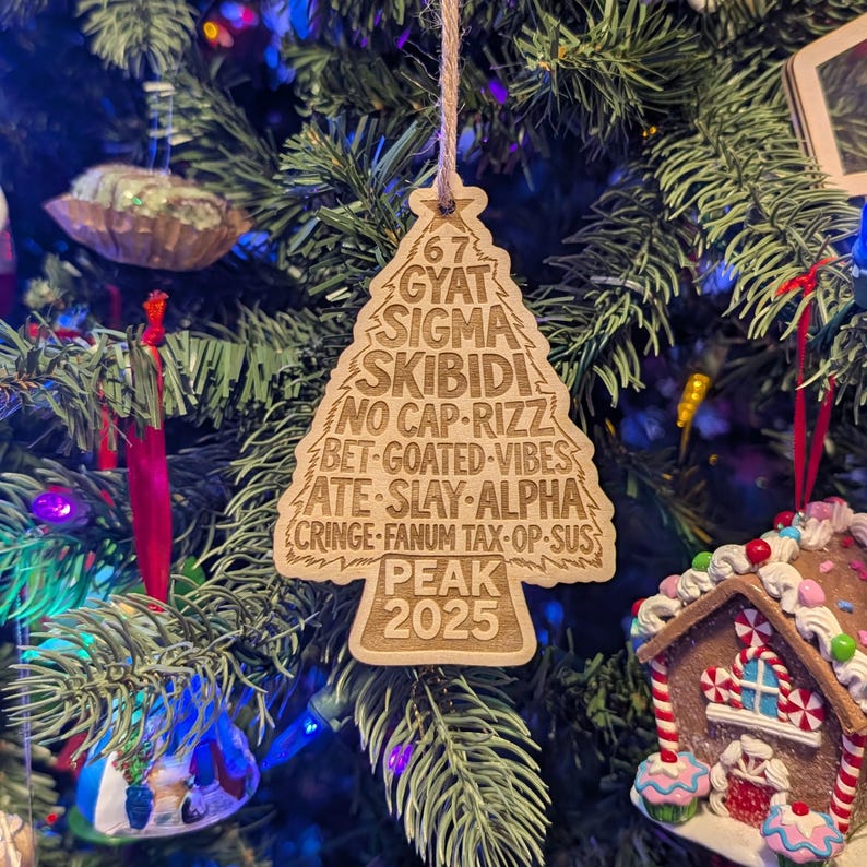 2025 Slang Christmas Tree Ornament SVG | Funny Gen Z Meme (digital ...