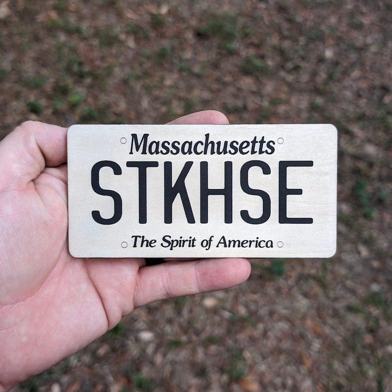 Custom Mini Wood License Plate: Laser Engraved Car Decor (4.75x2.25 ...