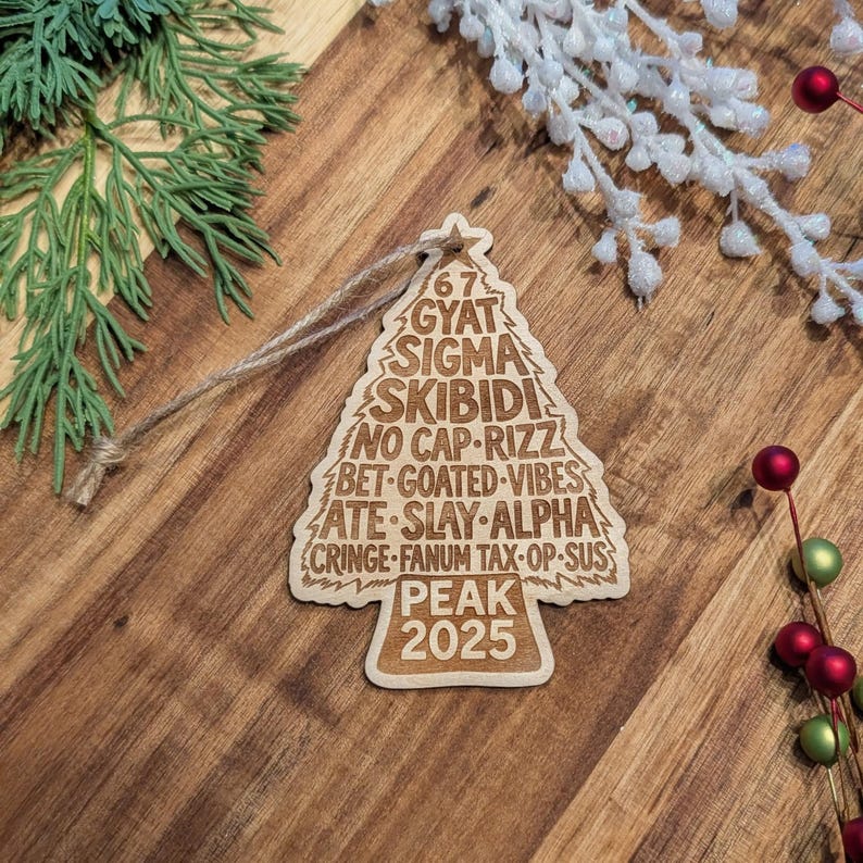 2025 Slang Christmas Tree Ornament SVG | Funny Gen Z Meme (digital ...