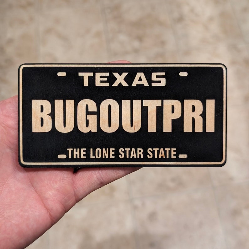 Custom Mini Wood License Plate: Laser Engraved Car Decor (4.75x2.25 ...