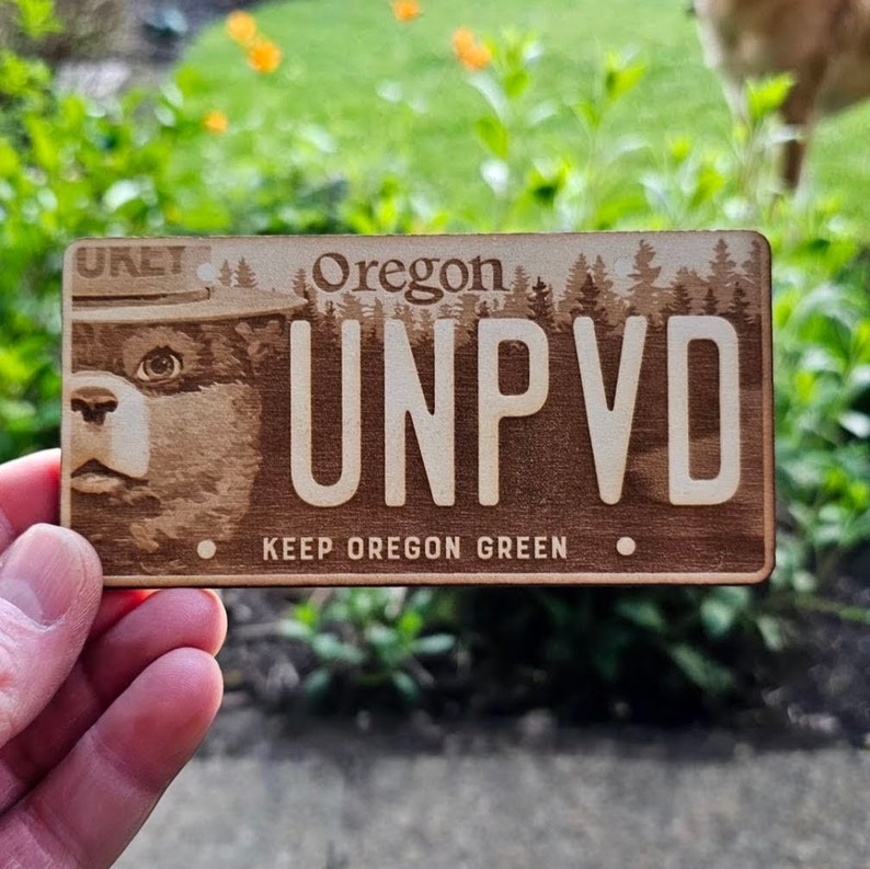 Custom Mini Wood License Plate: Laser Engraved Car Decor (4.75x2.25 ...
