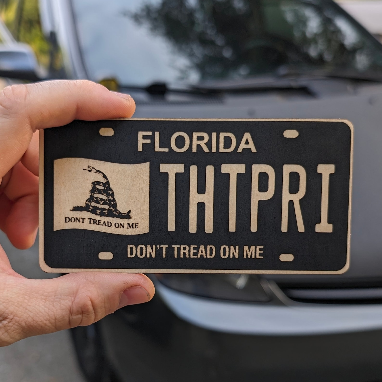 Custom Mini Wood License Plate: Laser Engraved Car Decor (4.75x2.25 ...