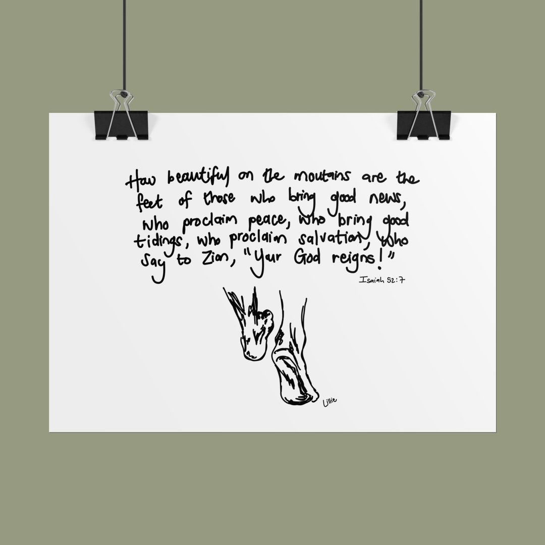 Beautiful Feet (isaiah 52:7) - Matte Poster, Print, Scripture ...