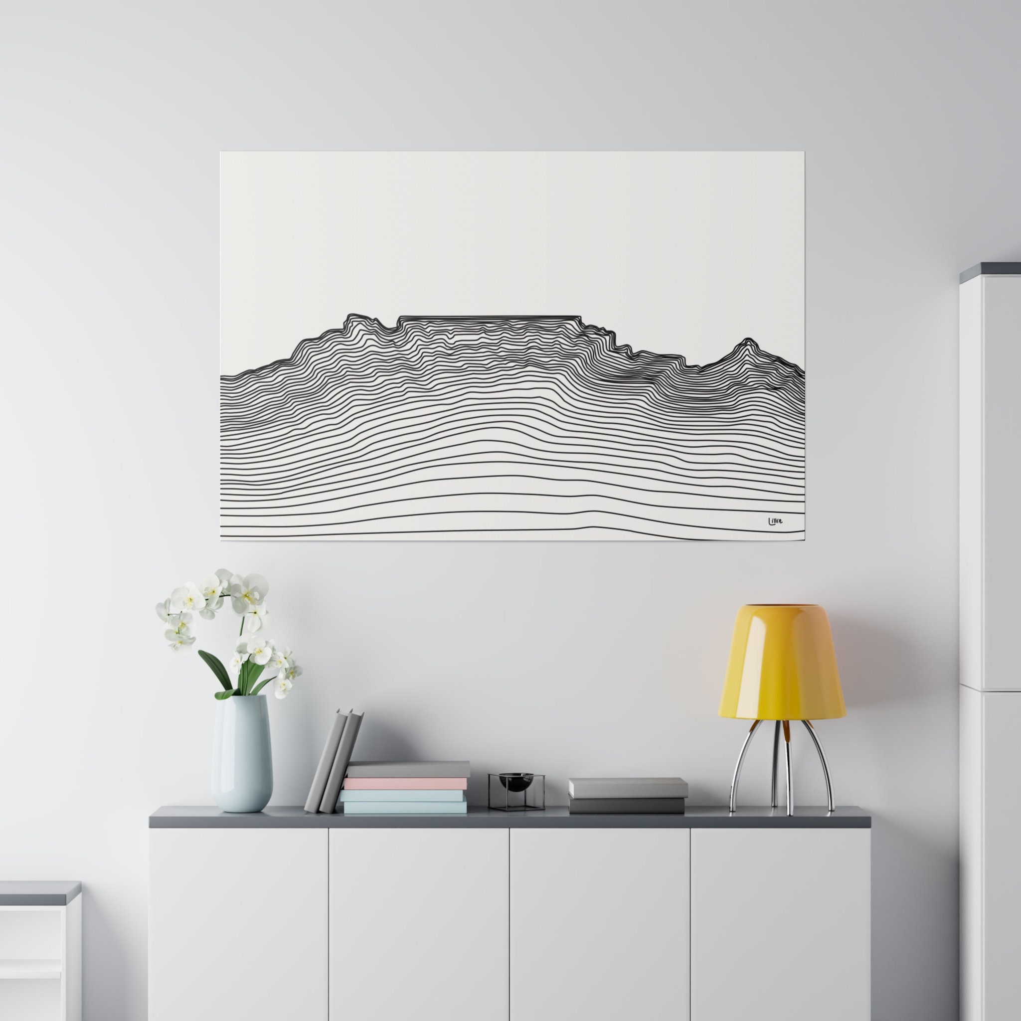 Table Mountain Line Sketch Print Matte Canvas, Stretched, 0.75" - Etsy
