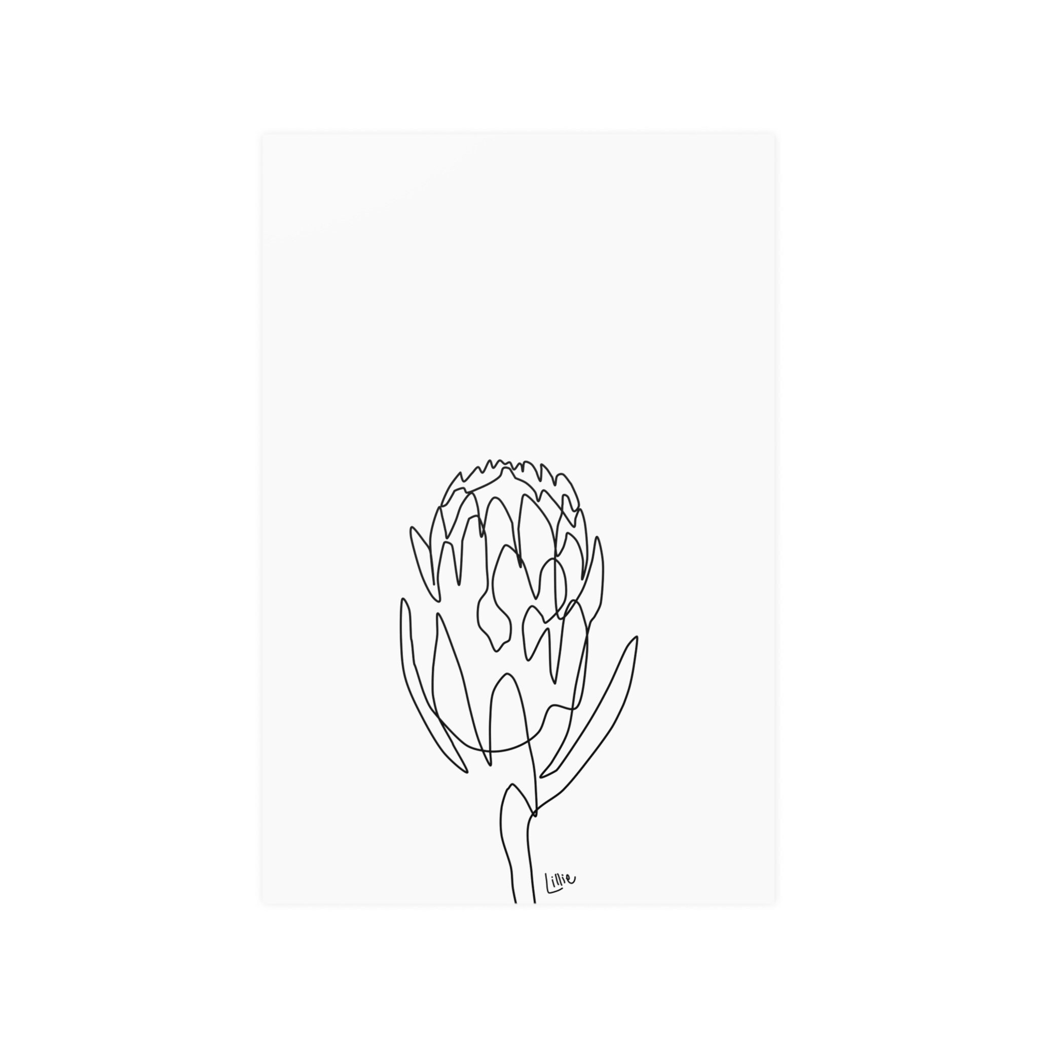 Protea Line Art Satin Posters 210gsm - Etsy