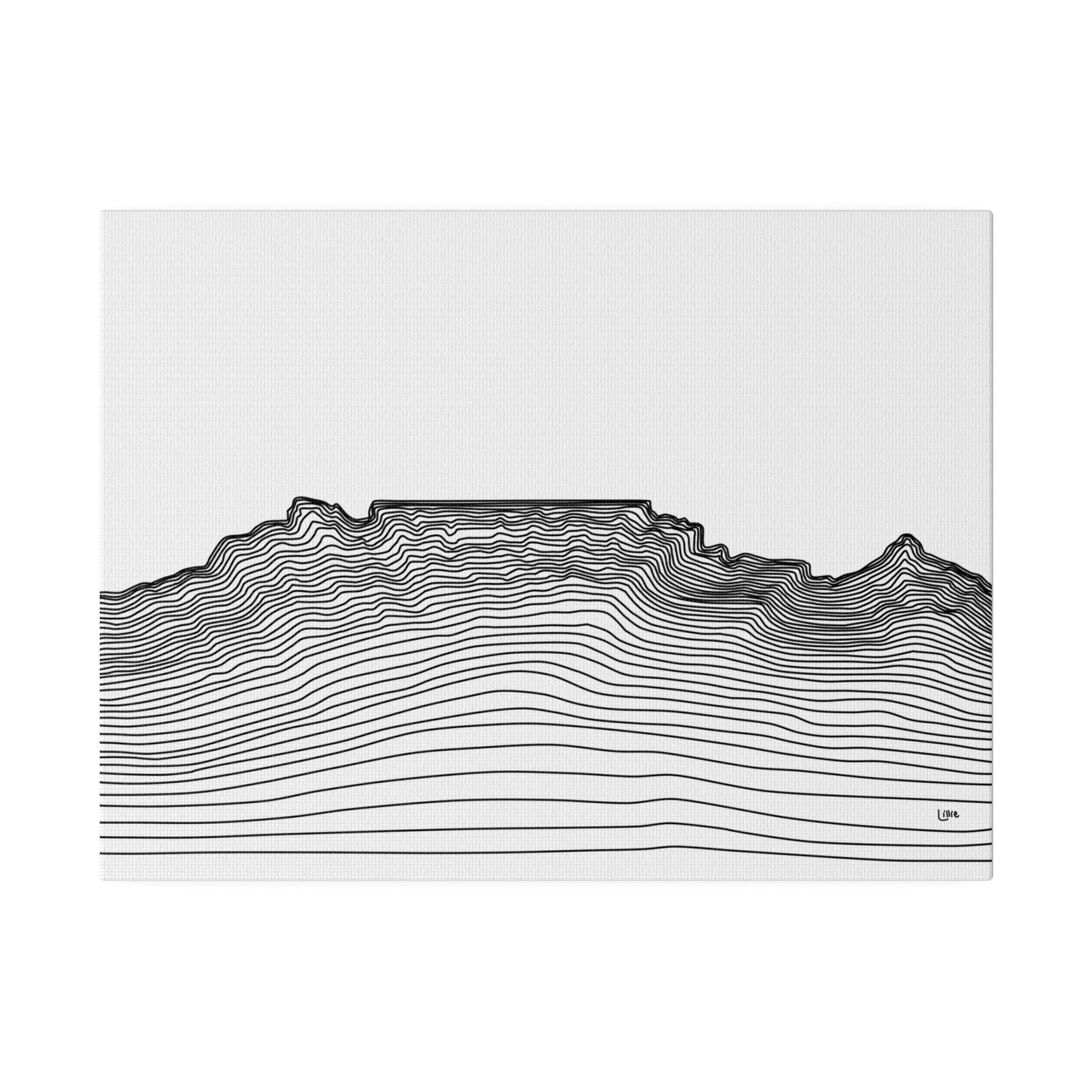 Table Mountain Line Sketch Print Matte Canvas, Stretched, 0.75" - Etsy