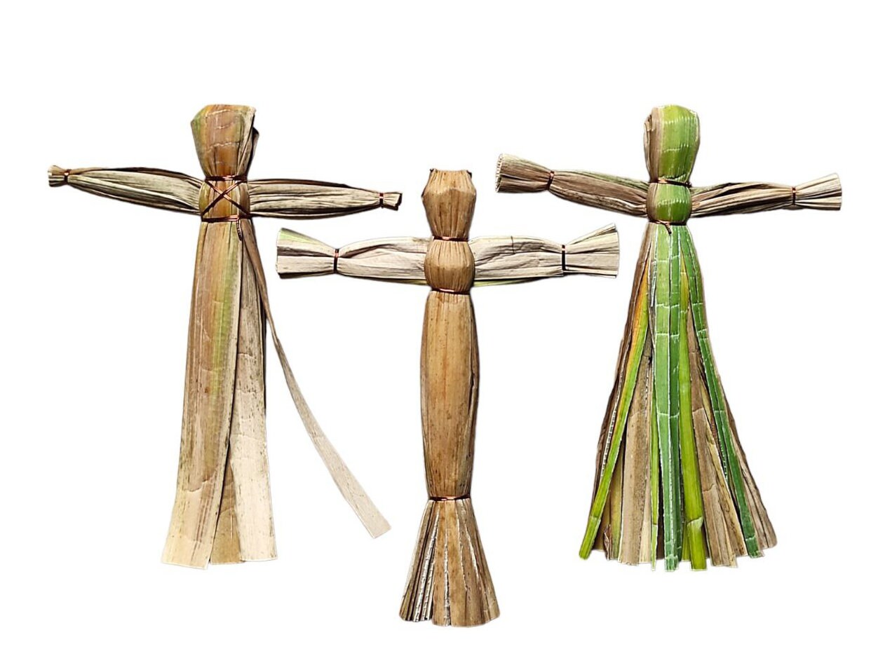 Cattail Dolls Set of 3 Voodoo Doll Harvest Doll Husk Doll Pagan Doll ...