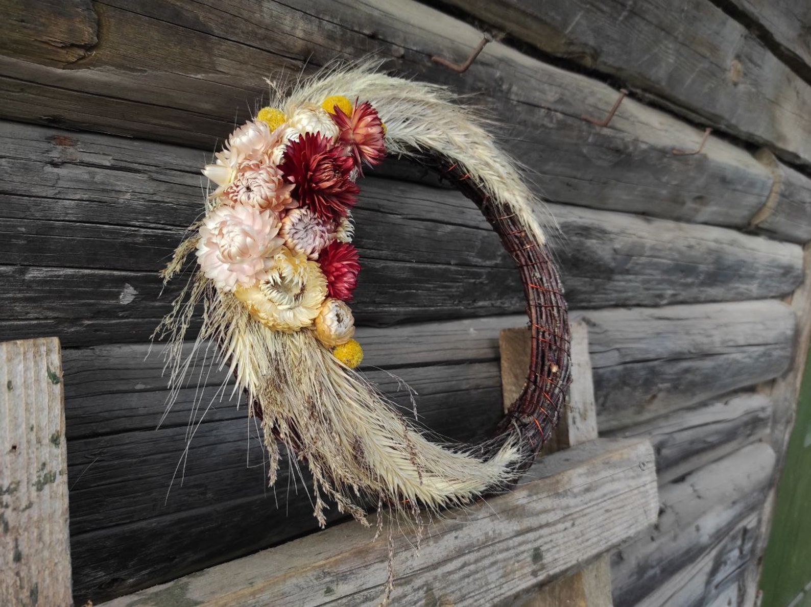 Crescent Moon Wreath Pagan Altar Wreath Dried Floral - Etsy