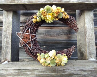 Crescent Moon Wreath Pagan Altar Wreath Dried Floral Wreath Witch ...