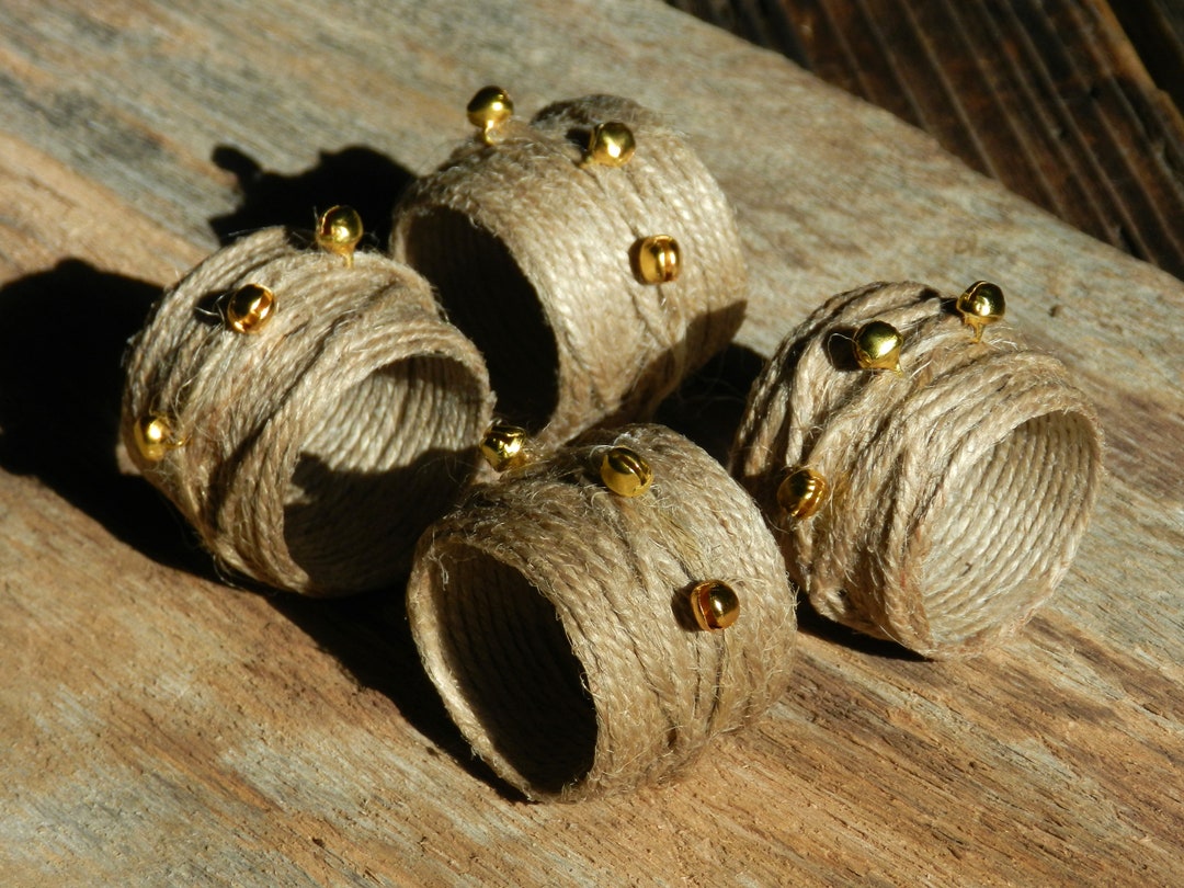 Napkin Rings 3x3 Cm Jute Napkin Rings Burlap Napkin Rings Rustic Napkin ...