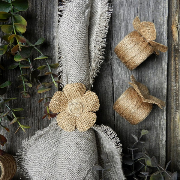 Burlap Napkin Rings - Etsy