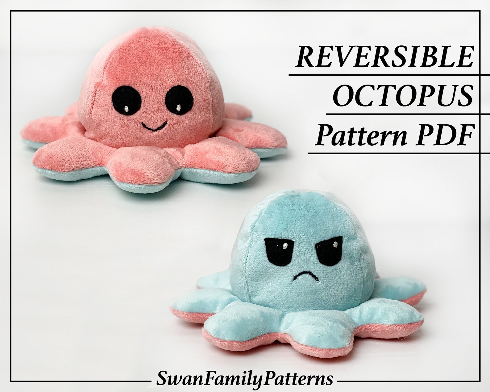 Reversible Octopus Plush Sewing Pattern PDF Birthday Gift | Etsy