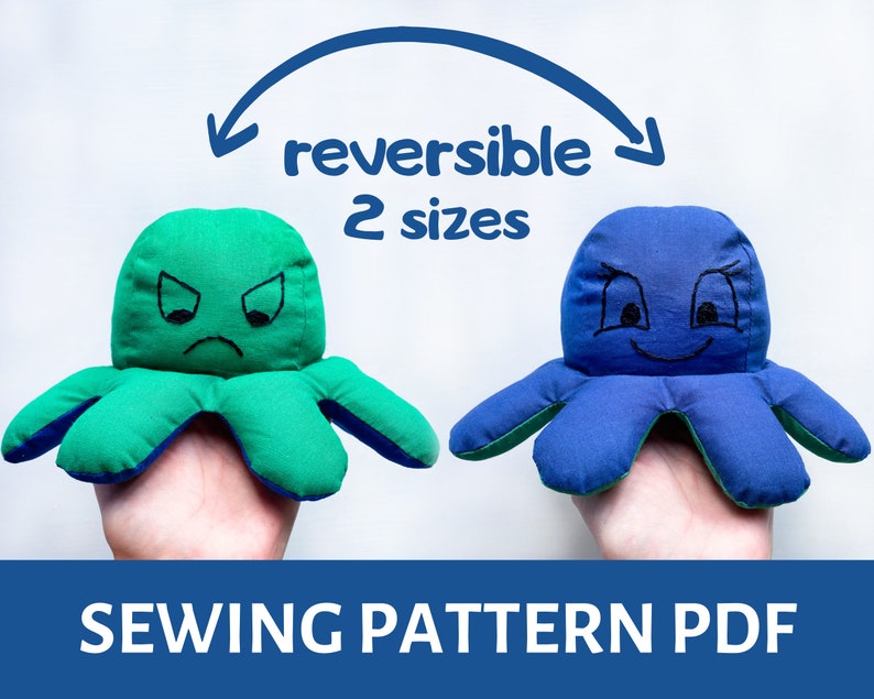 Octopus Plush SEWING PATTERN Reversible Octopus PDF Pattern | Etsy
