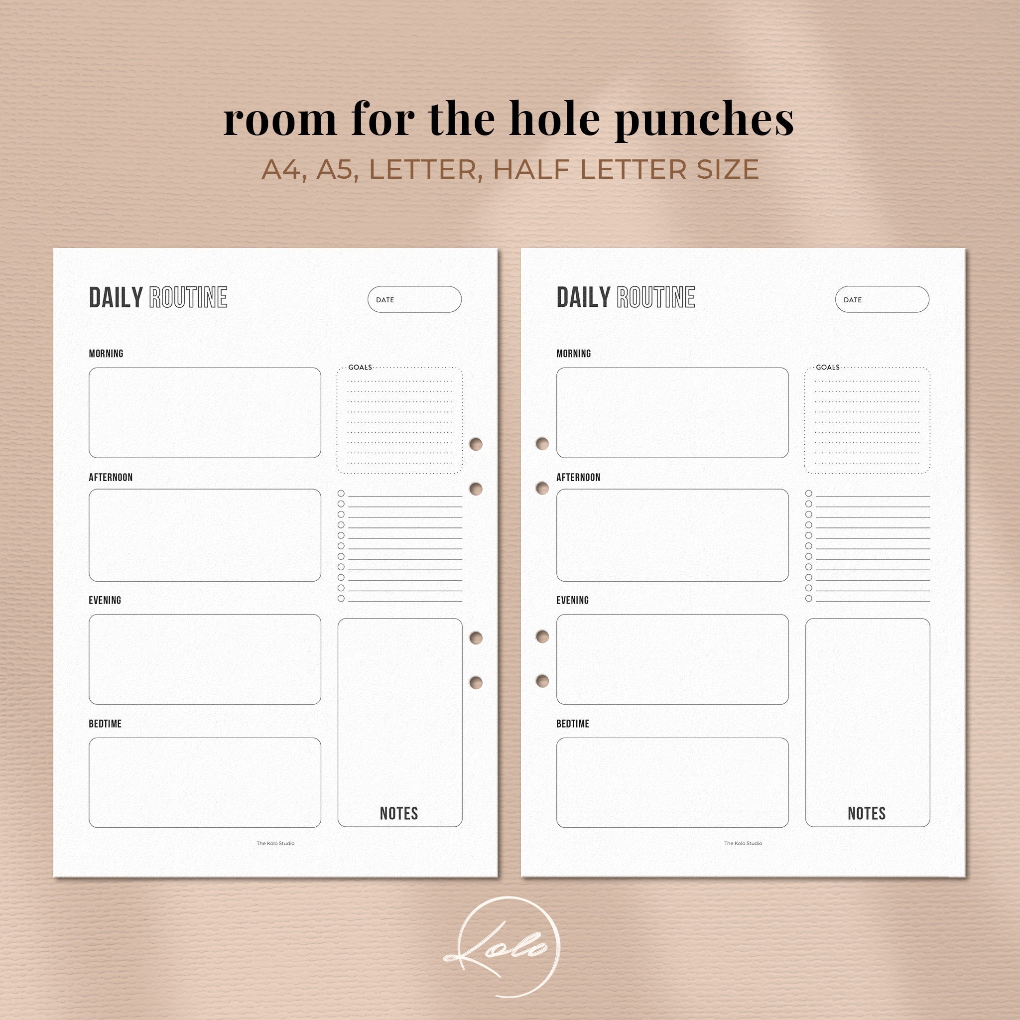 Daily Routine, Daily Routine Printable Planner, Undated Daily Planner ...