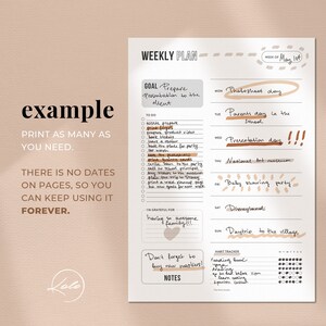 Weekly Goal Planner, Weekly Planner Printable, Weekly to Do List ...